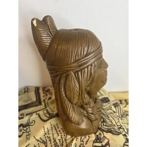 Design | Vintage American Indian Bust Chalkware Statue | Poshmark
